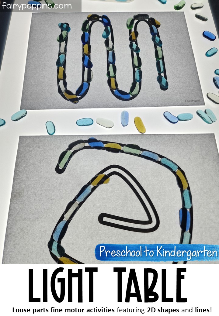 Light Table Activities Using Loose Parts - Fairy Poppins