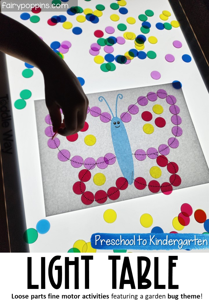 Light Table Activities Using Loose Parts - Fairy Poppins