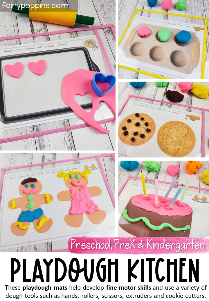 Printable Playdough Mats for Preschool, PreK and Kindergarten - Fairy ...