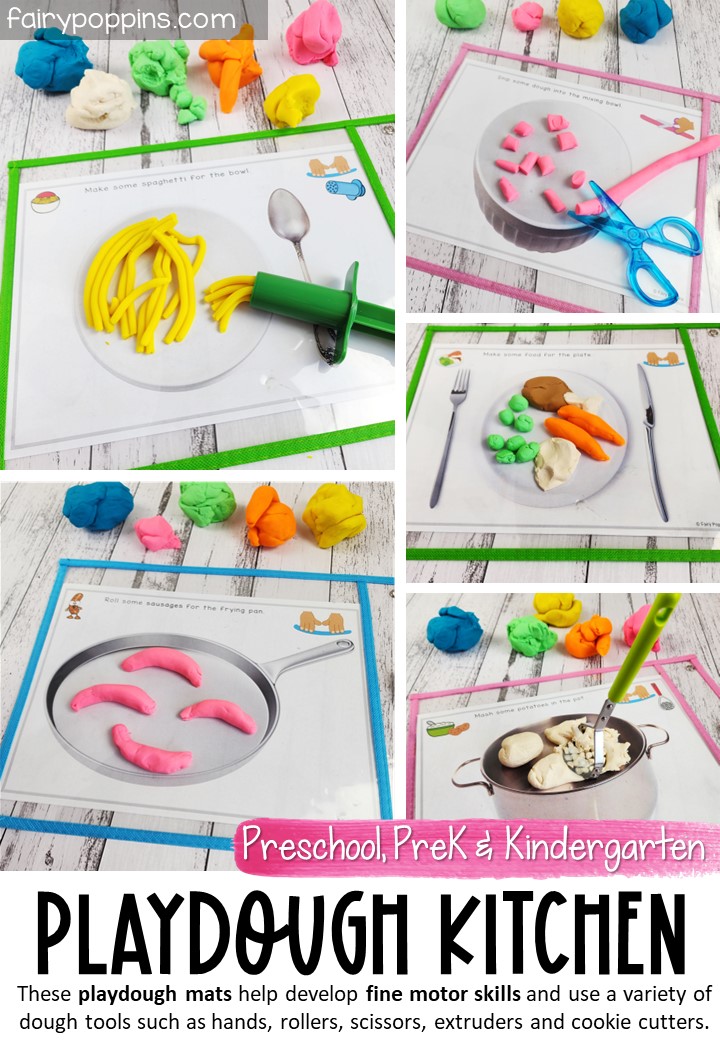 Printable Playdough Mats for Preschool, PreK and Kindergarten - Fairy ...