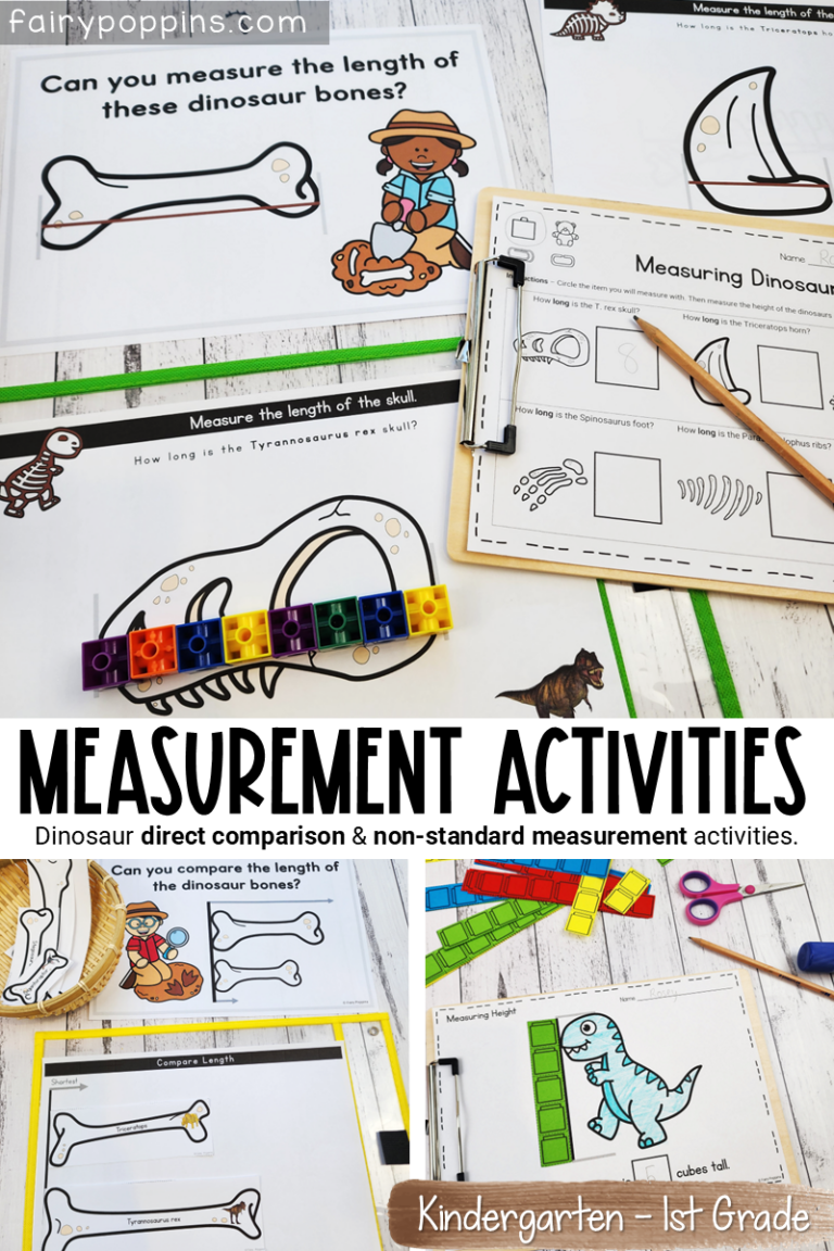 Dinosaur Measurement Activities for Kindergarten and First Grade ...