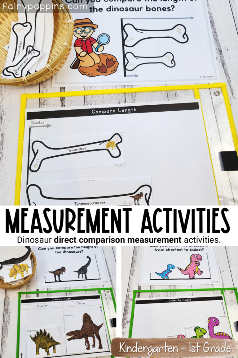 Dinosaur Measurement Activities for Kindergarten and First Grade ...