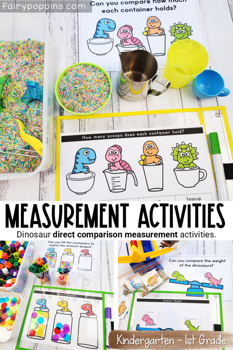 Dinosaur Measurement Activities for Kindergarten and First Grade ...