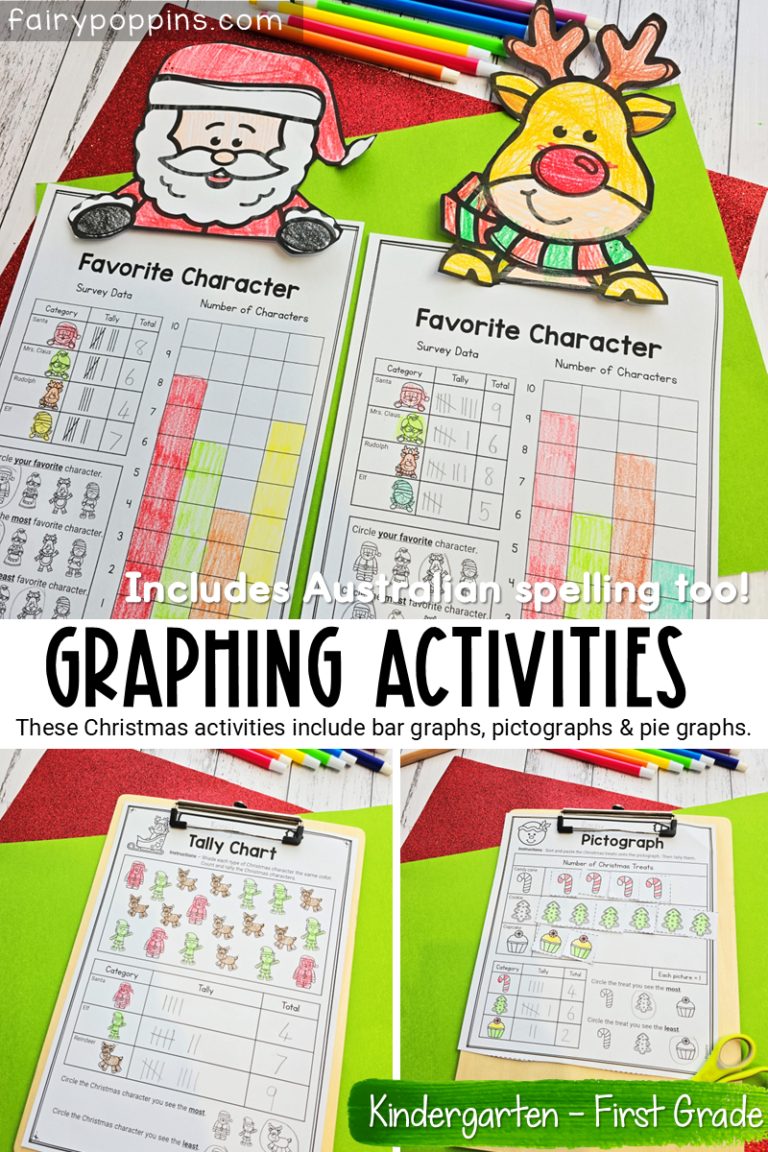 Christmas Graphing Activities and Worksheets for Kindergarten and First ...