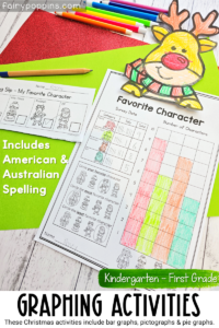 Christmas Graphing Activities and Worksheets for Kindergarten and First ...