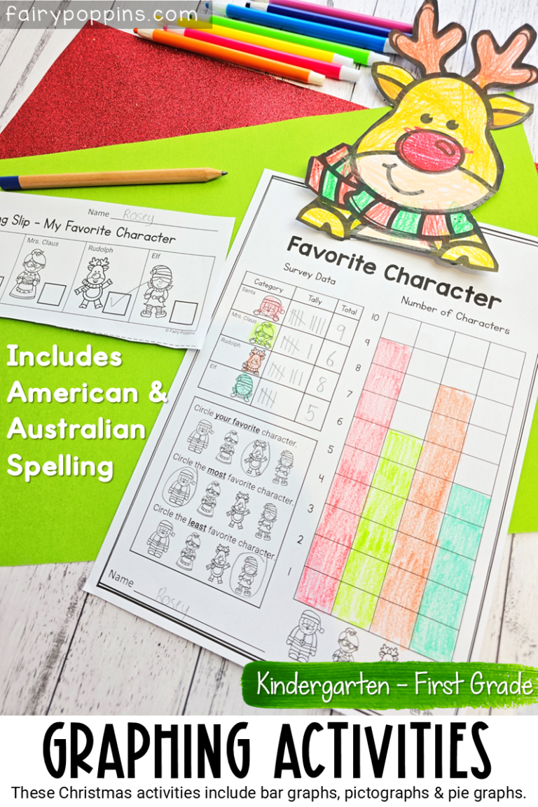 Christmas Graphing Activities and Worksheets for Kindergarten and First ...