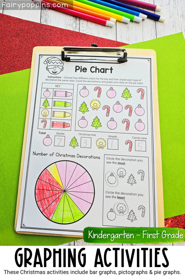 Christmas Graphing Activities and Worksheets for Kindergarten and First ...