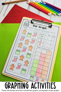 Christmas Graphing Activities and Worksheets for Kindergarten and First ...