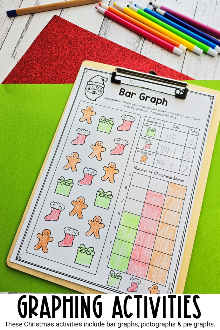 Christmas Graphing Activities and Worksheets for Kindergarten and First ...