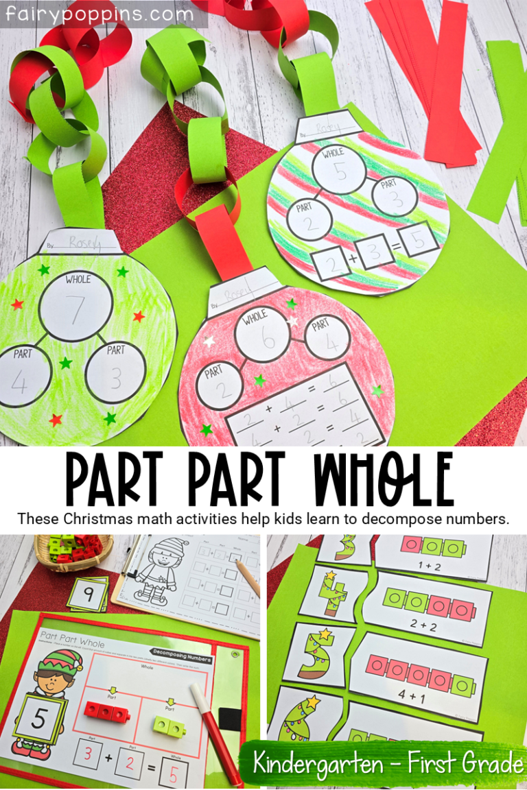 Christmas Part-Part-Whole Activities: Decomposing Numbers to 10 - Fairy ...