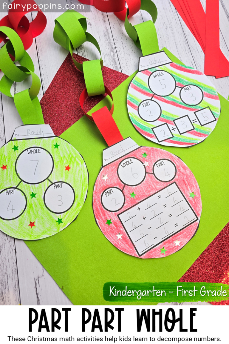 Christmas Part-Part-Whole Activities: Decomposing Numbers to 10 - Fairy ...