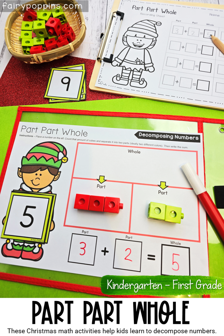 Christmas Part-Part-Whole Activities: Decomposing Numbers to 10 - Fairy ...