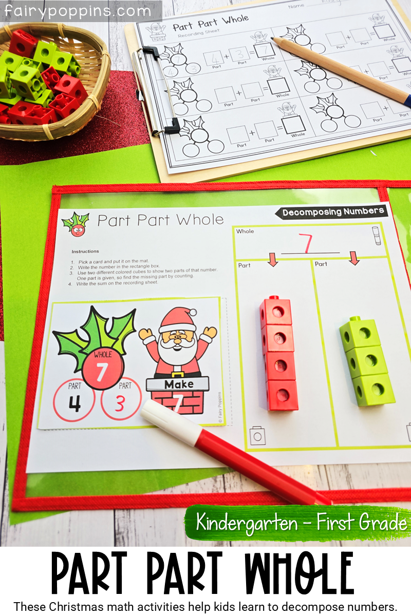 Christmas Part-Part-Whole Activities: Decomposing Numbers to 10 - Fairy ...