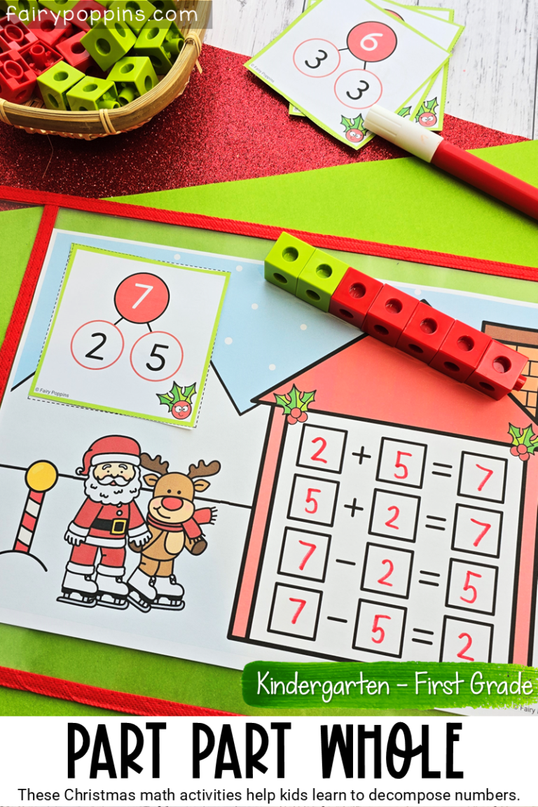 Christmas Part-Part-Whole Activities: Decomposing Numbers to 10 - Fairy ...