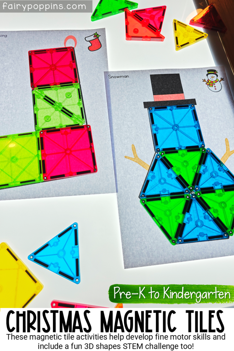 Christmas Magnetic Tile Activities: Festive Fine Motor Fun for Kids ...