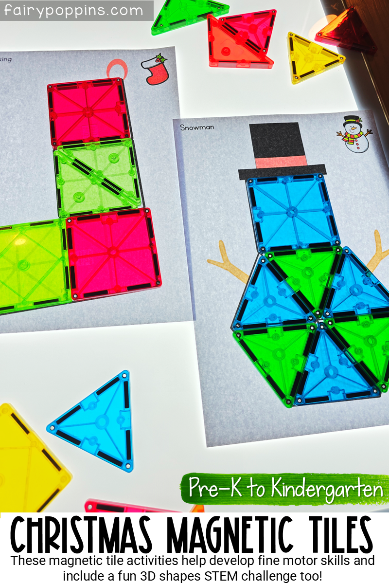 Christmas Magnetic Tile Activities: Festive Fine Motor Fun for Kids ...