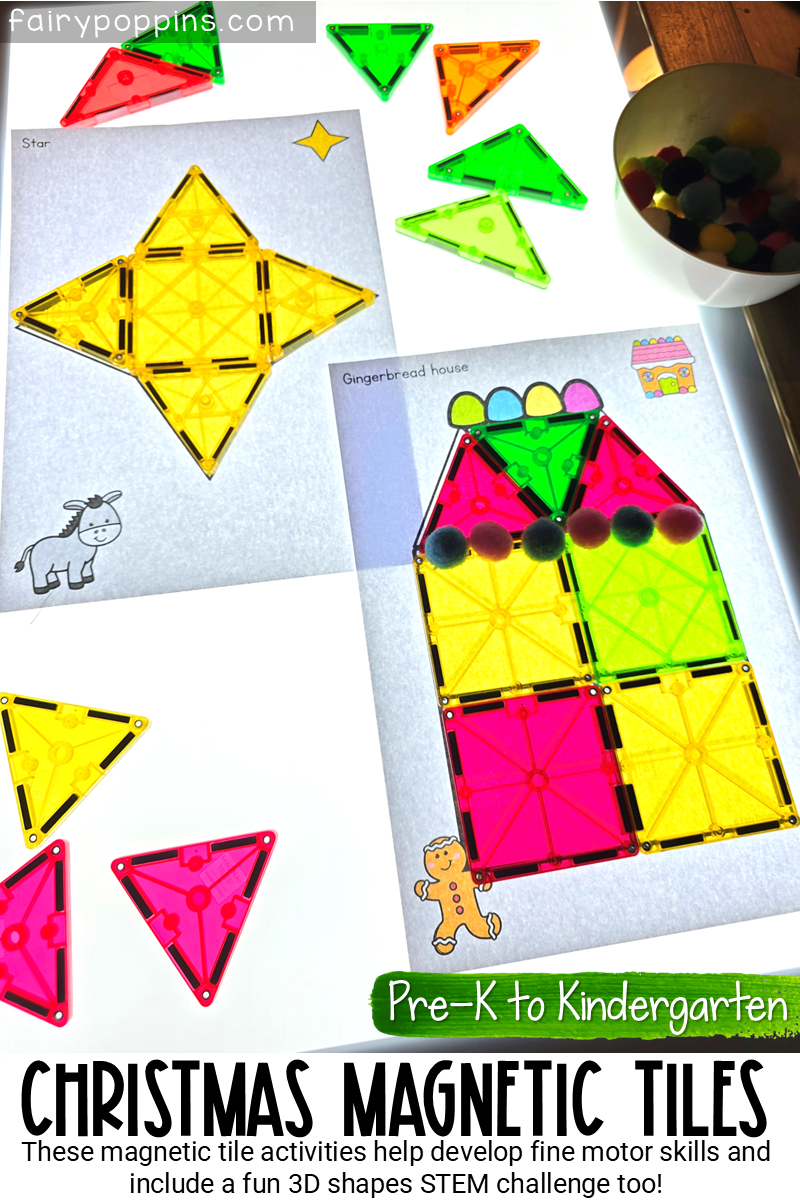Christmas Magnetic Tile Activities: Festive Fine Motor Fun for Kids ...