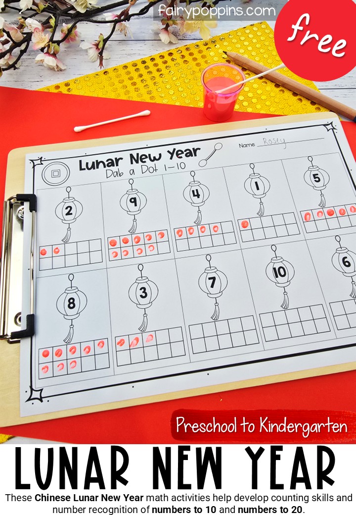 Chinese Lunar New Year Counting Activities for Numbers to 20 - Fairy ...