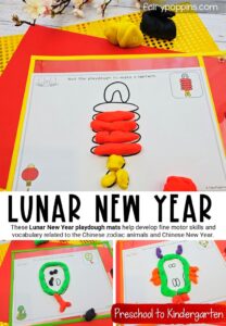 Chinese Lunar New Year Playdough Mats for Early Learners - Fairy Poppins