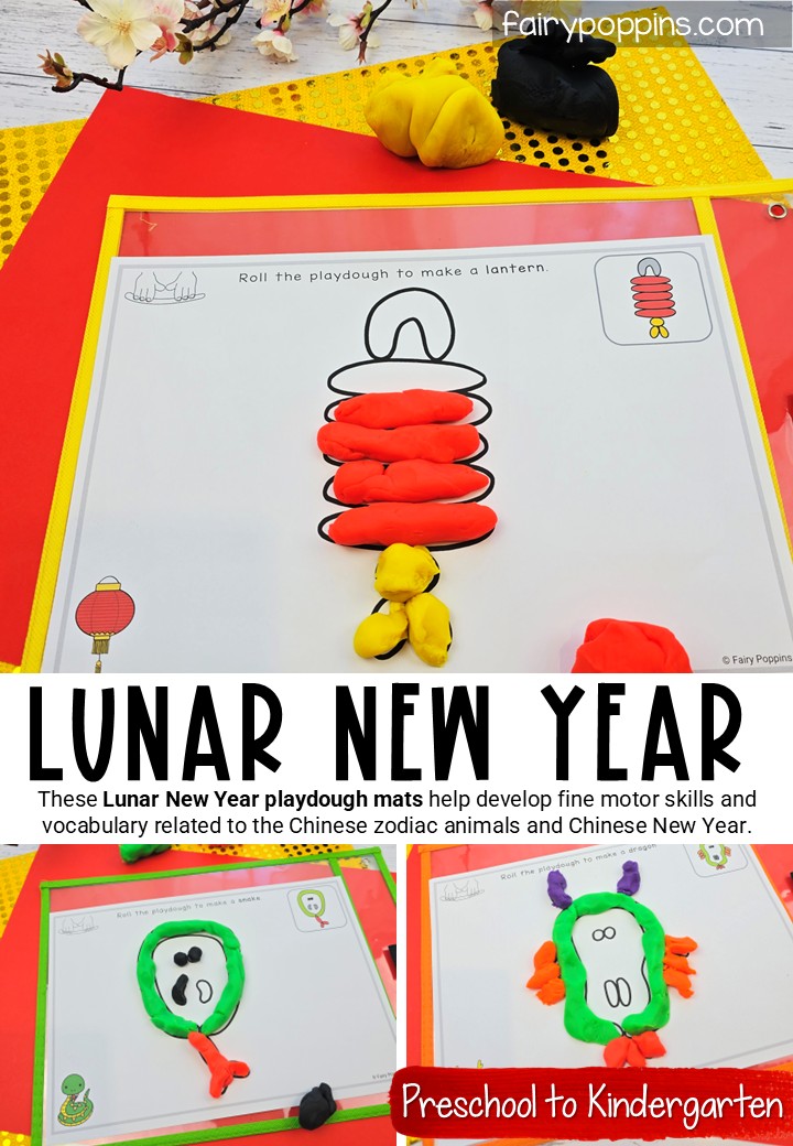 Chinese Lunar New Year Playdough Mats for Early Learners - Fairy Poppins
