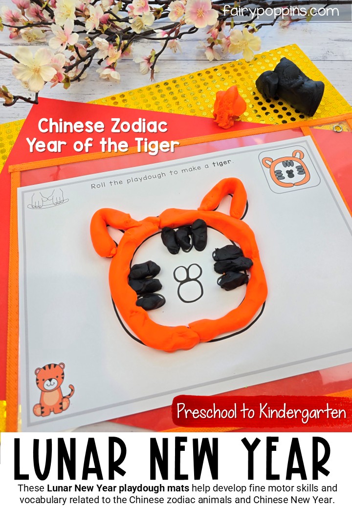 Chinese Lunar New Year Playdough Mats for Early Learners - Fairy Poppins