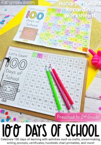 100th Day of School Ideas, Crafts and Activities - Fairy Poppins