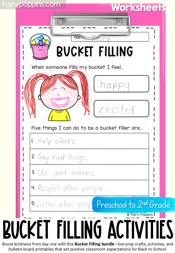 Bucket Filling Activities for a Kinder, Happier Classroom - Fairy Poppins