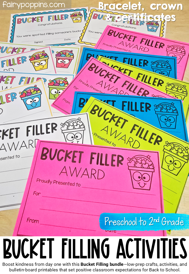 Bucket Filling Activities for a Kinder, Happier Classroom - Fairy Poppins